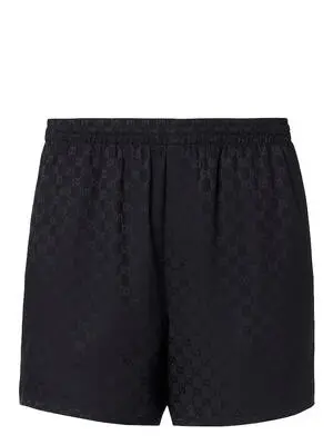 Gucci Gg Jacquard Silk Shorts - Blue