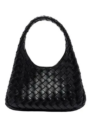Bottega Veneta Campana Intrecciato Mini Leather Top Handle Bag - Black