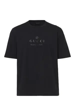 Gucci Printed Cotton-blend Jersey T-shirt - Black
