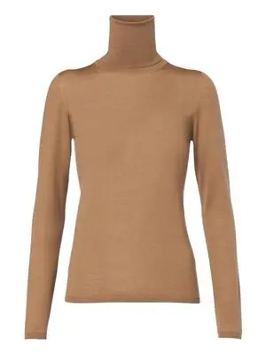 Max Mara Virgin Wool Turtleneck Sweater - Brown