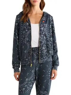Aviator Nation Bandana Printed Zip-up Hoodie - Charcoal