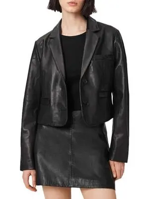 ALLSAINTS Apton Leather Blazer - Black