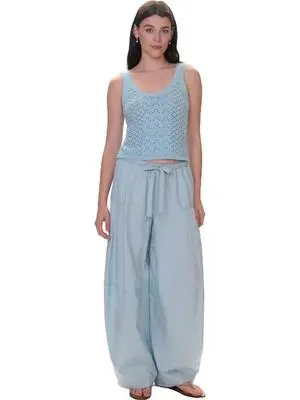 Rebecca Taylor Siena Poplin Lantern Pant - Seafoam