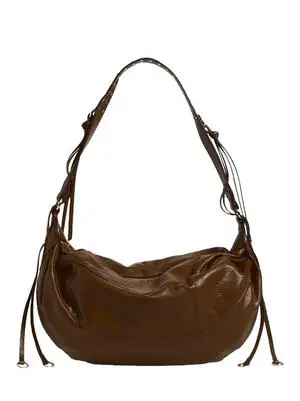 Mango Textured Shoulder Bag - Leather