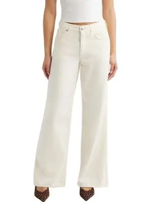 Rag & Bone Andi High Waist Wide Leg Jeans - Ecru