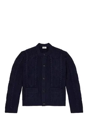 Saint Laurent Cable-knit Wool Cardigan - Blue