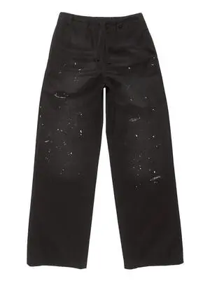 Acne Studios Washed Cotton Trousers Abb Dusty - Black
