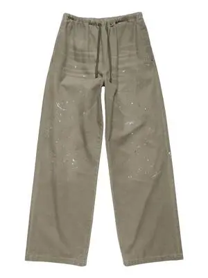 Acne Studios Washed Cotton Trousers Abb Dusty - Green