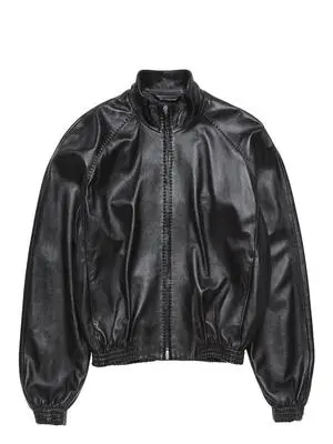 Acne Studios Lamb Leather Bomber Jacket - Black