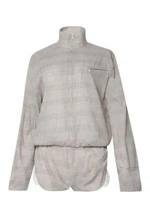 CHRISTOPHER ESBER Christopher Esber Batiste Embroidered Handkerchief One Piece Sepia Check