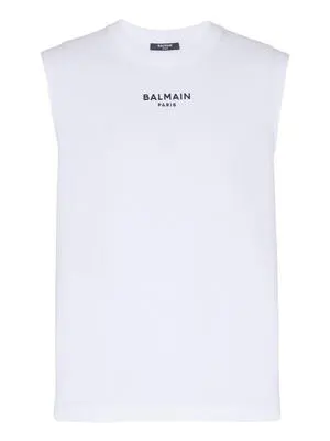 Balmain Embroidered Paris Tank Top - White