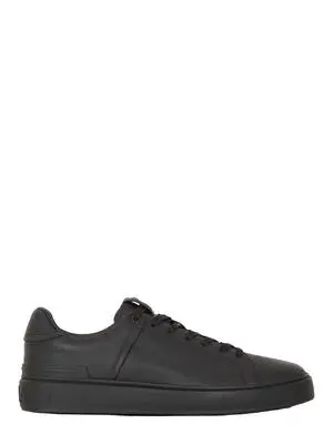 Balmain B-court Smooth Calfskin Leather Lace-up Sneakers - Black