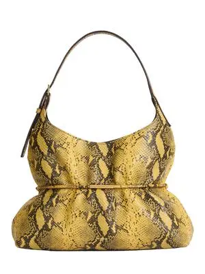 Balmain Sphynx Medium Python-effect Leather Bag - Yellow
