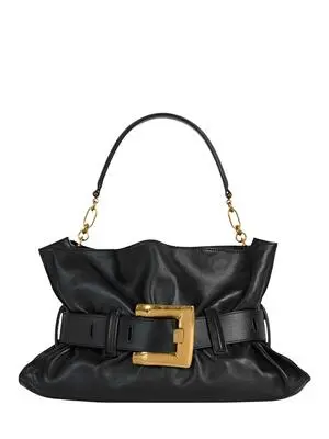 Balmain Medium Anthem Bag In Smooth Leather - Black