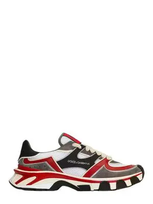 Dolce & Gabbana Panelled Mesh-detail Low-top Sneakers - Grey