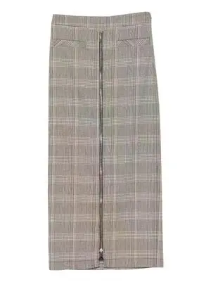PATRIZIA PEPE Patrizia Pepe Check-Print Zip-Fastening Straight Skirt