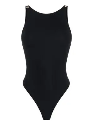 Elisabetta Franchi Bodysuit With Jewel Logos - Black