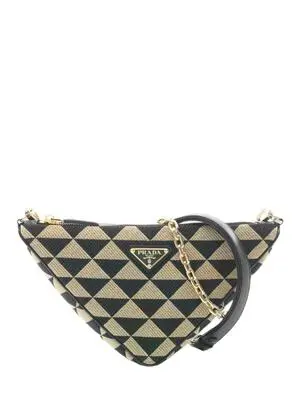 Prada Geometric Triangle Shoulder Bag - Black