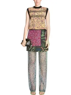 Dries Van Noten DRIES VAN NOTEN Sleeveless Jacquard Wool Sweater With Glass Kaleidoscope Print Orange