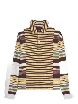 Dries Van Noten Striped Cotton Polo - Yellow
