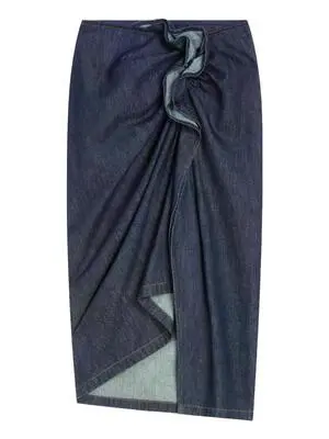 DRIES VAN NOTEN DRIES VAN NOTEN Draped Denim Skirt