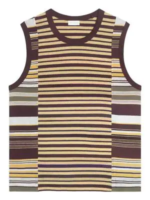 Dries Van Noten Striped Cotton Tank Top - Brown
