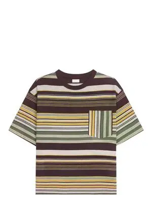 Dries Van Noten Striped Cotton T-shirt - Brown