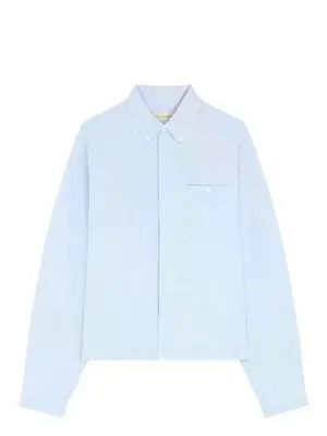 Dries Van Noten Cropped Cotton Shirt - Blue