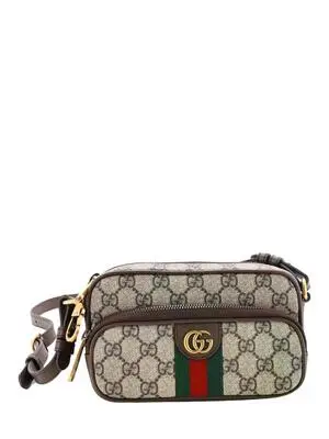 Gucci Ophidia Convertible Belt Bag Gg Coated Canvas Mini Shoulder Bag - Brown