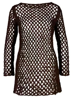 HAIGHT. Haight Flavia Open-Knit Boat-Neck Mini Dress