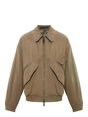 Giorgio Armani Insulated Collared Bomber Jacket - Brown