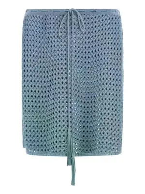 FERRAGAMO Open Weave Knit Skirt - Blue