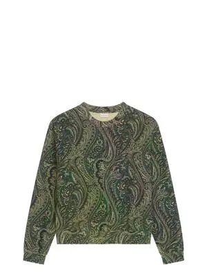 Dries Van Noten Overdyed Sweatshirt With Paisley Print - Green