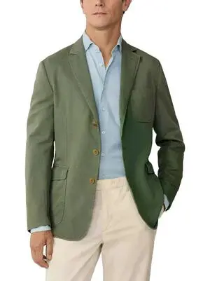 HACKETT LONDON Single-breasted Patch-pocket Blazer - Green