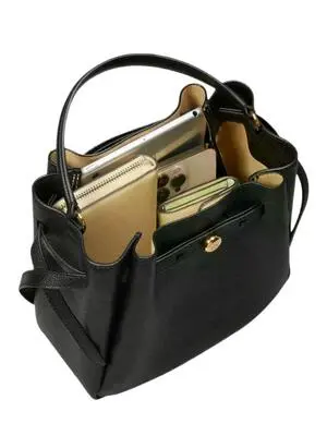 Tory Burch Romy Leather Shoulder Bag - Black