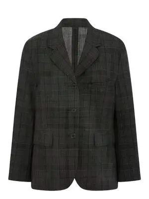 6397 Relaxed Sporting Check-pattern Blazer - Grey