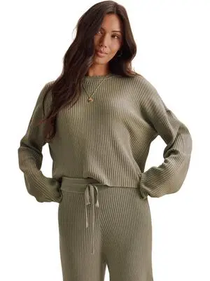 Splendid Georgie Rib Crewneck Sweater - Black