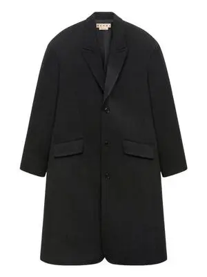 Marni Deep Tweed Oversized Coat - Grey