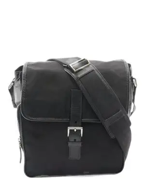 Prada Tessuto Buckle Shoulder Bag - Black