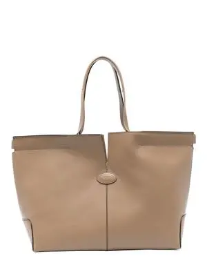TOD`S Tod's Leather Shopping Tote Bag - Beige