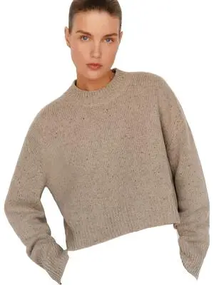 REFORMATION Remy Regenerative Wool Crew Sweater - Natural