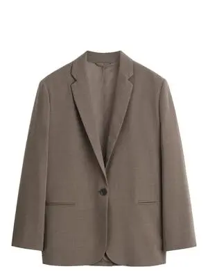 Cos Twill Single-breasted Blazer - Brown
