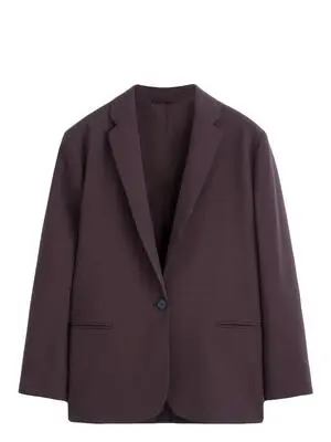 Cos Twill Single-breasted Blazer - Brown