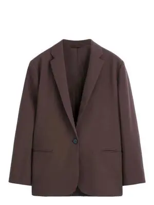 Cos Twill Single-breasted Blazer - Brown