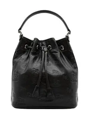 CAVALINHO Embossed Leather Bucket Bag - Black