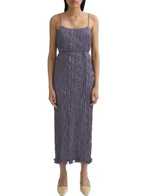 Posse Esme Plissé Midi Slipdress & Scarf - Dusk