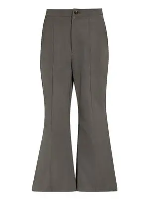 ZANKOV Pintuck Crop Flare Pants - Grey
