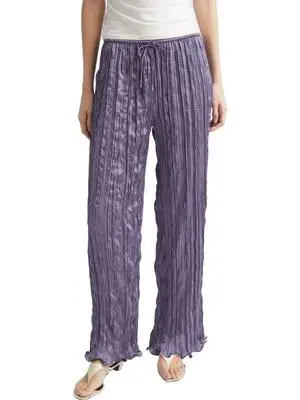 Posse Esme Crinkled Wide Leg Pants - Dusk