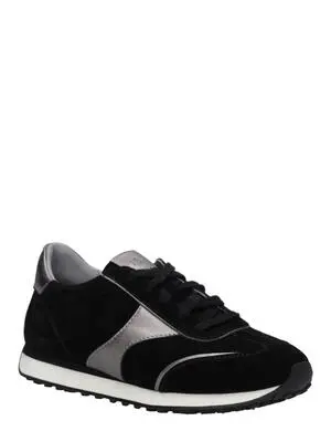 Josef Seibel Leather And Suede Lace-up Sneakers - Black