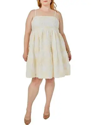 Endless Rose Embroidered Tiered Mini Dress - Ivory